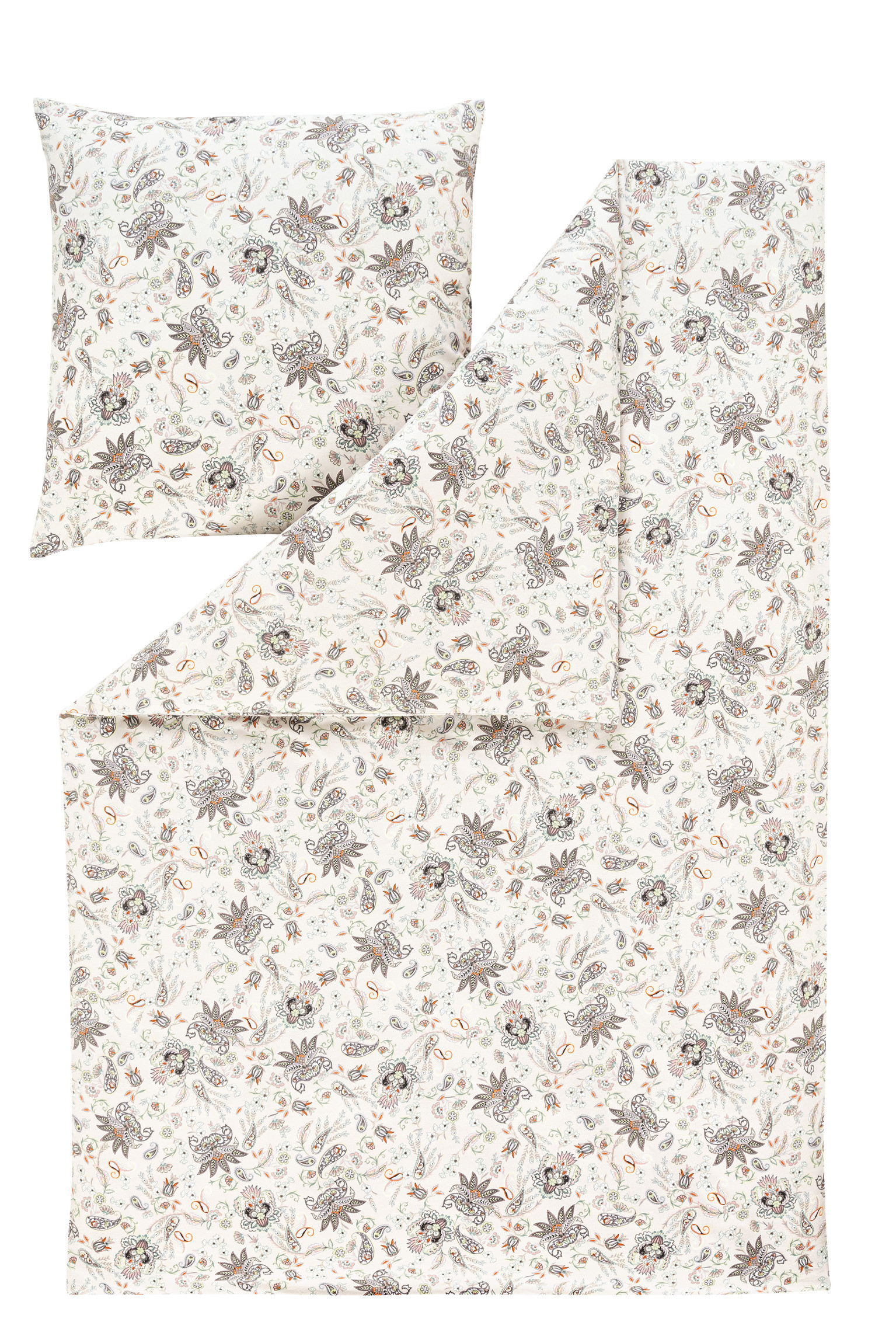 Estella Samt U Seide Flanell Bettwäsche Novara Creme 155x220 80x80 Cm